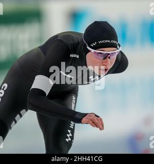 HEERENVEEN, NETHERLANDS - JANUARY 23: Merel Conijn of team Worldstream ...