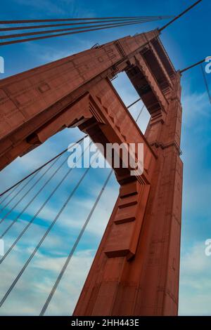 Low-angle view of the gate tower and stone entrance wall at ...