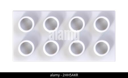 White Plastic Building Lego Block on a White Background. 3d render with ...