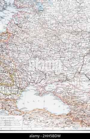 1896 Historical map of Old Russia, pre-Soviet USSR. For Russian history ...