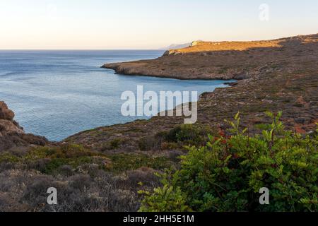 Beautiful scenery of a rocky coast of Kythira in the Aegean sea at ...