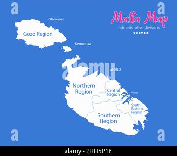 Infographics of Malta regions map whit names vector Stock Vector Image ...