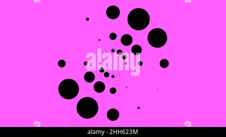 Animation with black pulsating dots in circle. Animation. Black dots in three rows pulsate in ...
