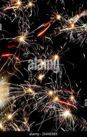 Fireworks Against the Night Sky Stock Photo - Alamy