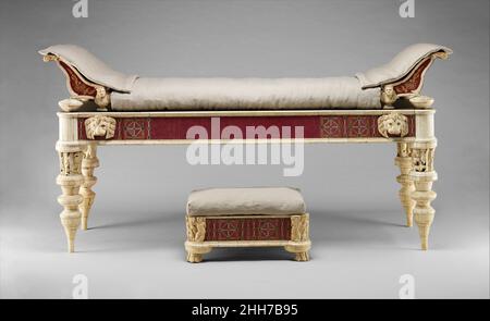 Furniture roman. Couch and footstool bone carving and glass inlays. 2nd ...