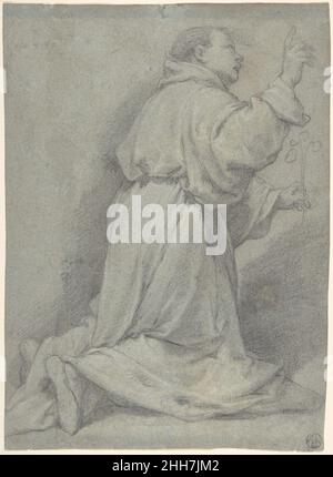 Kneeling Monk, 17th century Stock Photo - Alamy