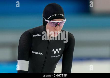 HEERENVEEN, NETHERLANDS - JANUARY 23: Merel Conijn of team Worldstream ...