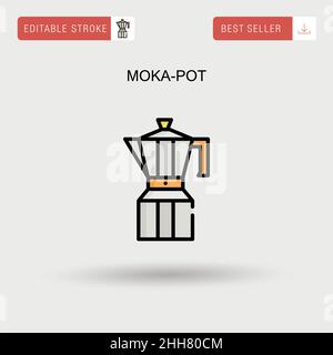 Moka pot coffee maker - Simple continuous one line drawing vector ...