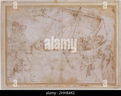 Free Copy of Giotto's "Navicella" (recto); Copy of Adam in Masaccio's ...