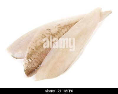 Plaice Fish Fillets on white Background Stock Photo - Alamy