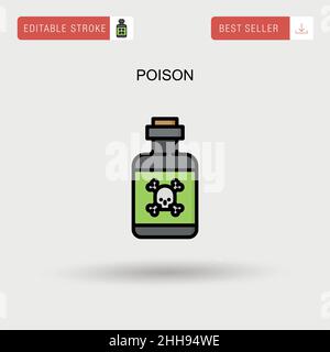 poisoning icon, black vector sign with editable strokes, concept ...