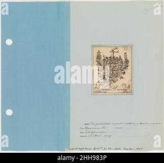 Bookplate of Thomas Dering, 1749, Engraving, Sheet: 2 15/16 × 2 3/8 in ...