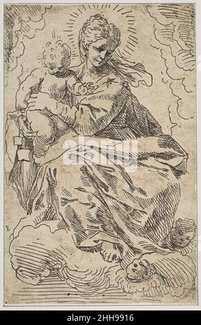 Madonna and Child on clouds 17th century Attributed to Simone Cantarini ...