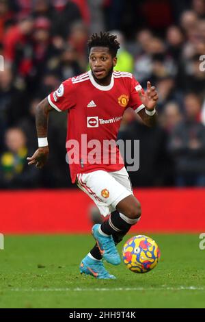 during the Premier League match at Old Trafford, Manchester. Picture ...