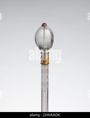 Ceremonial Mace, 18th century, Indian, Rock crystal, gold, copper alloy ...
