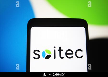 Ukraine. 23rd Jan, 2022. In this photo illustration, a Primark logo is seen on a smartphone and ...