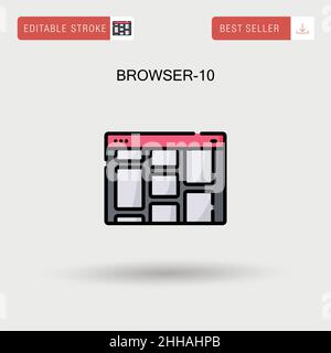 web browser vector icon editable stroke outline icons for web and ...