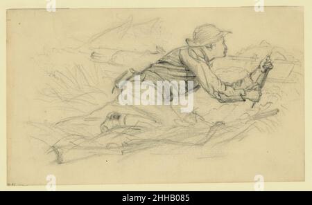Soldier peering over a log Stock Photo - Alamy