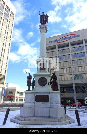 Soldiers' Monument, view 2 of 5 - Worcester, MA Stock Photo - Alamy