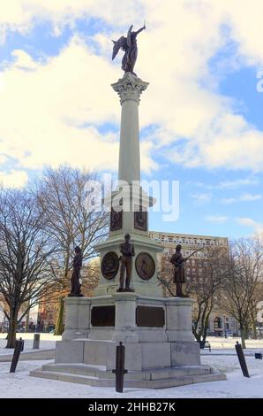 Soldiers' Monument, view 2 of 5 - Worcester, MA Stock Photo - Alamy