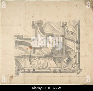 Design for a Painted Ceiling: Perspective Architectural with a Figure ...