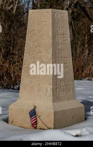 Battle of Gettysburg First Shot Marker, Gettysburg, PA Stock Photo - Alamy