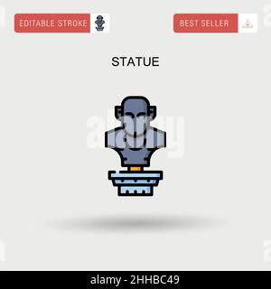 Ancient statue icon Vector symbol or sign set collection in black and ...