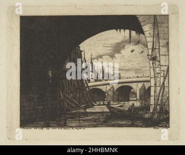 Archway, Pont Nôtre-Dame, Paris 1853 Charles Meryon French. Archway ...