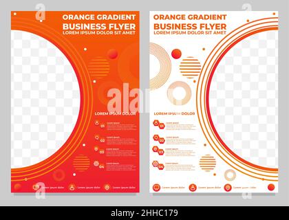 orange gradient business flyer template collection design Stock Photo ...