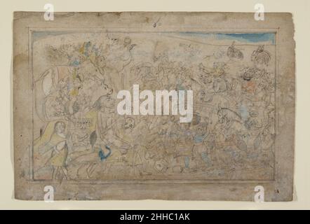 Battle Scene from a Devi Mahatmya late 18th century India (Pahari Hills ...