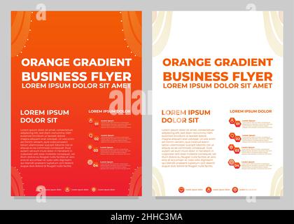 orange gradient business flyer template collection design Stock Photo ...