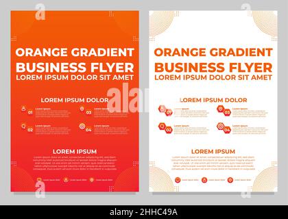 orange gradient business flyer template collection design Stock Photo ...