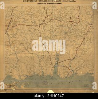 Southern Mississippi and Alabama showing the approaches to Mobile ...