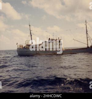 Soviet intelligence gathering trawler Gidrofon, a photo from aboard USS ...