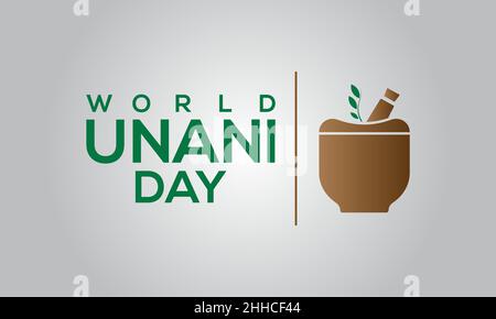 World Unani Day. Herbal concept vector template for banner, card ...