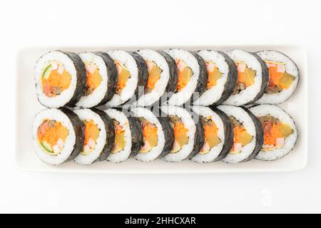 Kimbap on a white background Stock Photo - Alamy