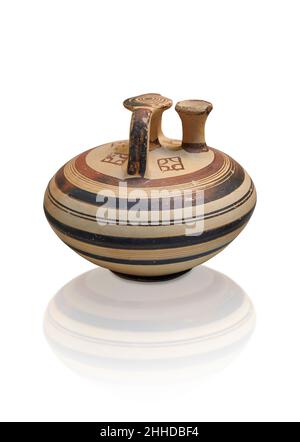 Mycenaean pottery - terracotta stirrup jar with concentric circle ...