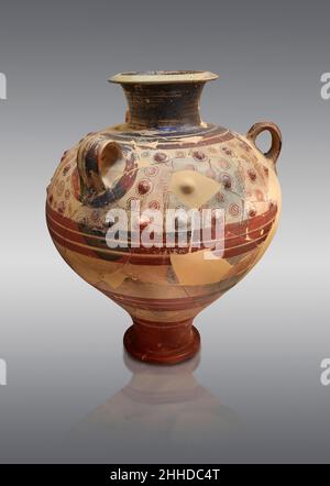 Mycenaean pottery - terracotta piriform jar with a geometric design and ...