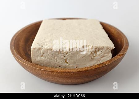 Square tofu on white background Stock Photo - Alamy