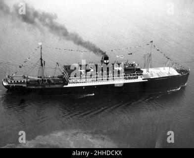 SS Ancon transiting the Panama Canal 1939 Stock Photo - Alamy