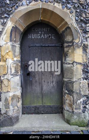 Old "Commit No Nuisance" sign on wall, Southwark, London, UK Stock ...