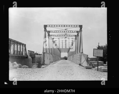 New Allenby Bridge over Jordan, showing old bridge also. 1934, Jordan ...