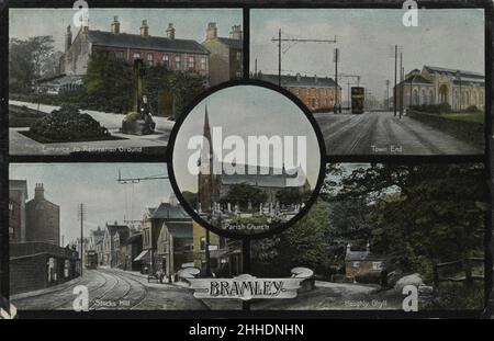St Peter Bramley postcard before 1914 Stock Photo - Alamy