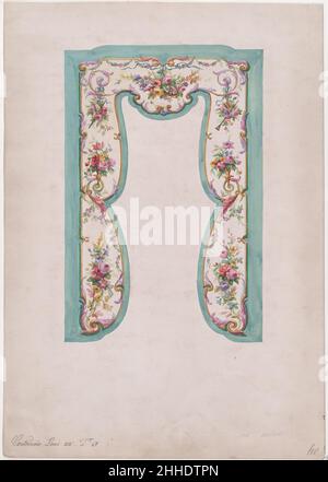 Renaissance XVI century style Louis XIII window with headband, drawing ...