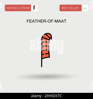 Egypt god Maat, goddess of ancient Egyptian religion, vector line icon ...