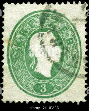 Stamp Austria 1860 3kr Stock Photo - Alamy