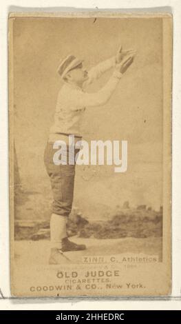 Zinn, Catcher, Philadelphia Athletics, from the Old Judge series (N172 ...