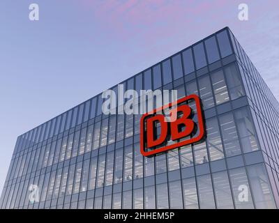 Berlin, Germany. January 9, 2022. Editorial Use Only, 3D CGI. Deutsche ...