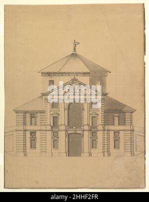 Elevation for a Building with an Octogonal Cupola and two stoy ...