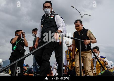 West Java Governor, Ridwan Kamil walks inside the Al-Jabbar Mosque in ...